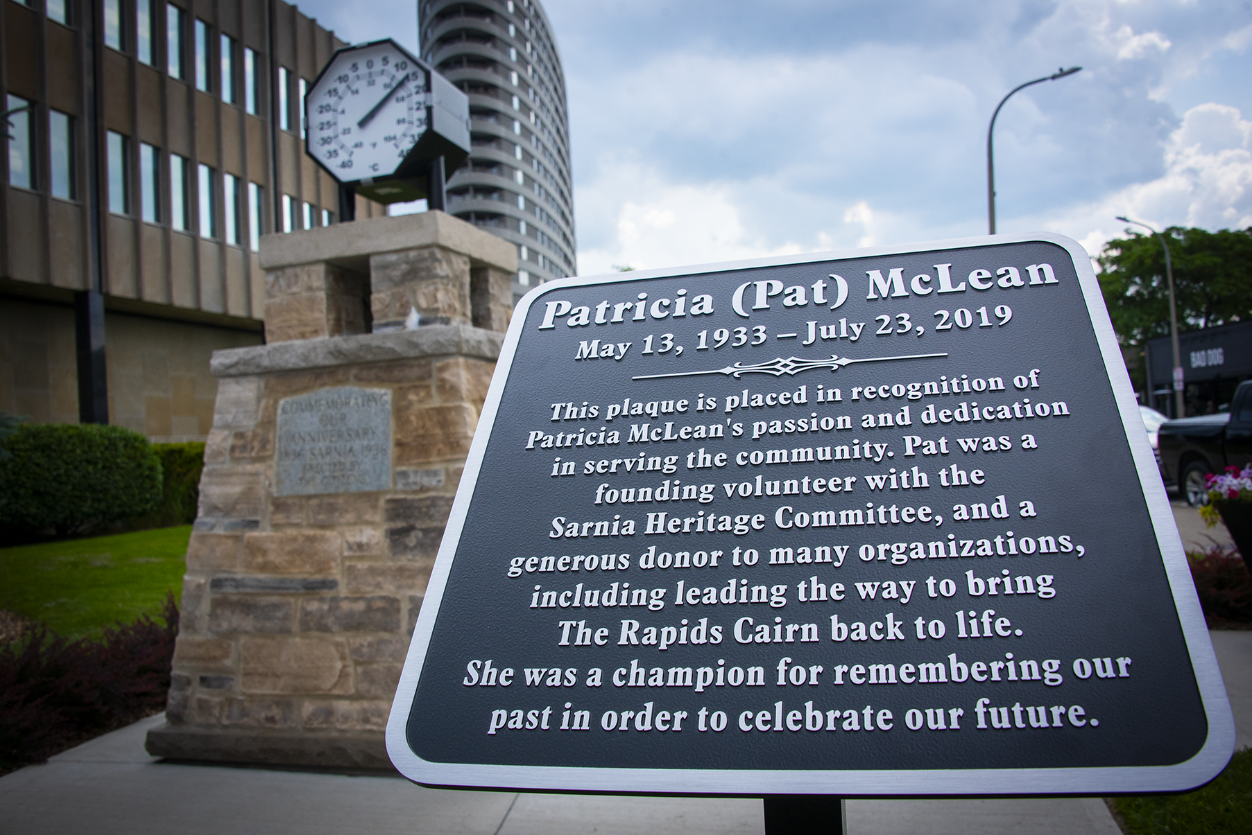 Centennial Cairn plaque unveiled in honour of Patricia McLean – City of ...